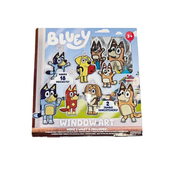 Horizon Group Usa | Toys | Kids Bluey Window Art Diy Craft Kit New ...